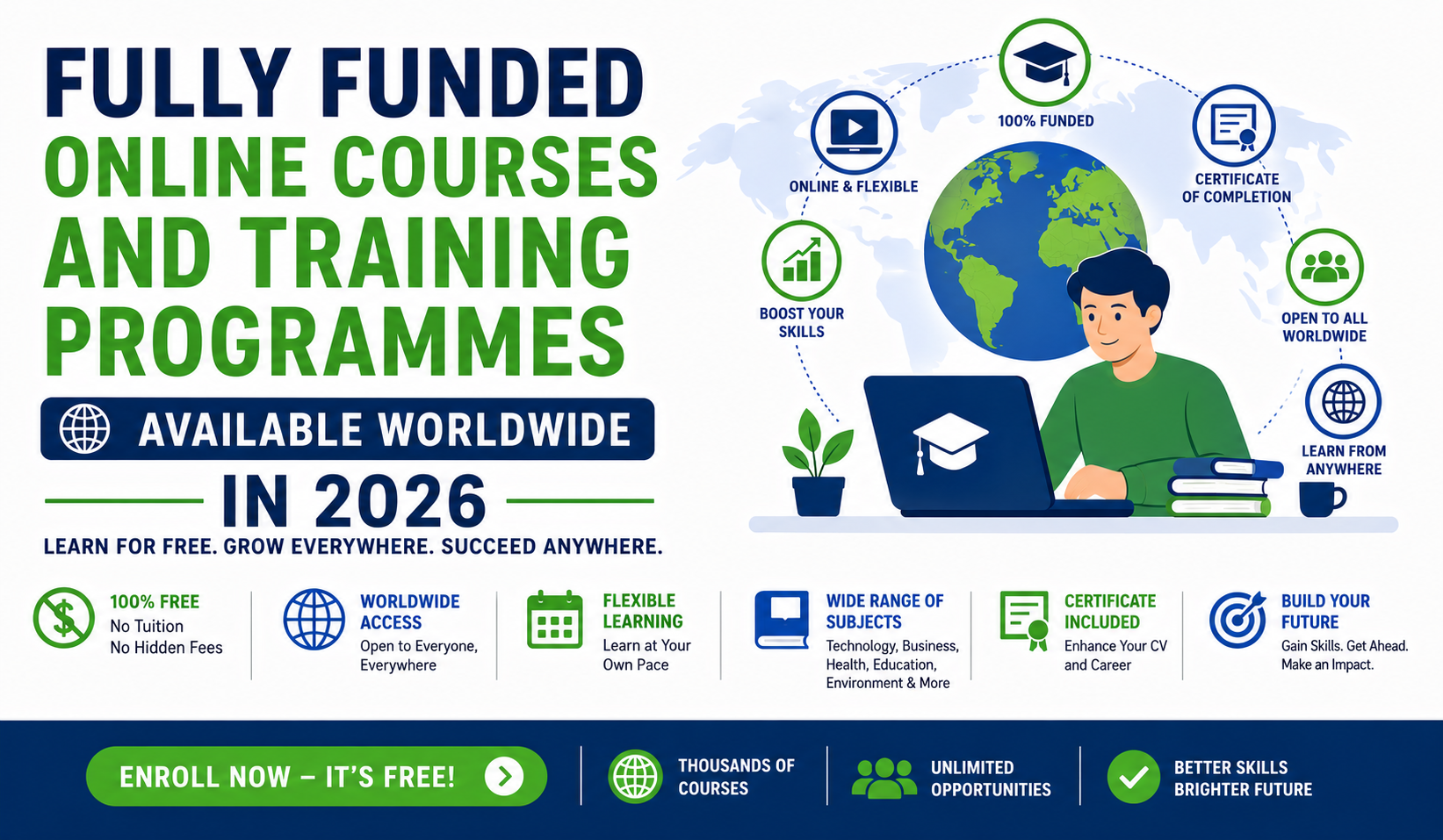 Fully Funded Online Courses and Training Programmes Available Worldwide ...